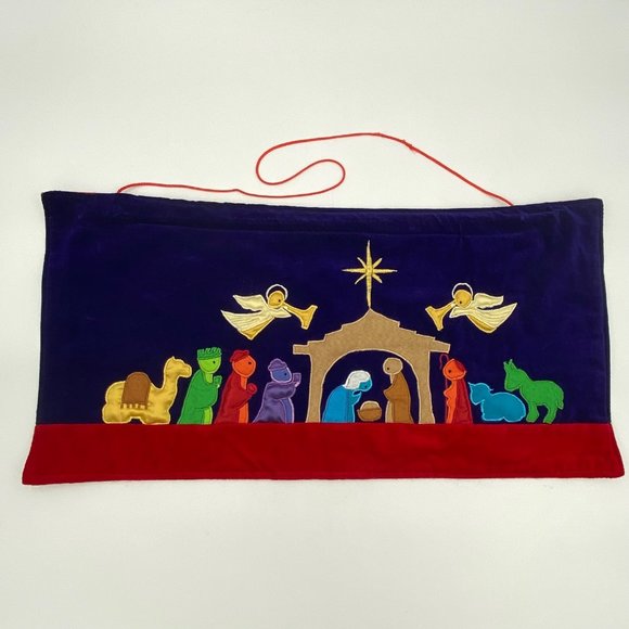 Holiday | Christmas Nativity Scene Fabric Wall Hanging 2425 X 1225 ...
